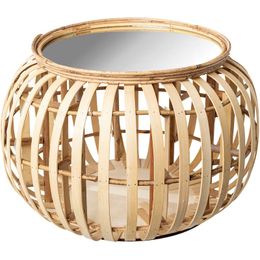 Creativ home Beistelltisch &raquo;Beistelltisch mit Spiegelplatte&laquo; 1 Stk. tlg. beige 80% Bambus, 20% Glas B/H/T: 67cm x 67cm x 45cm