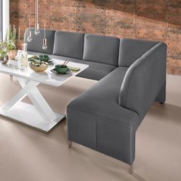 exxpo - sofa fashion Eckbank &raquo;Intenso, modern, 263/198 cm (B/T)&laquo; hohe Bodenfreiheit, frei im Raum stellbar, hoher Sitzkomfort grau NaturLeder;