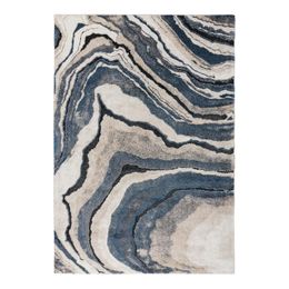 Kayoom Teppich &raquo;Firenze 486&laquo; rechteckig 22 mm H&ouml;he Kurzflor, Modernes Muster, Fu&szlig;bodenheizungsgeeignet, Wohnzimmer blau Polypropylen B : 60cm 1 Stk., 22mm, L