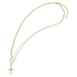 Adelia&acute;s ADELIA ́S Damen Kette ohne Anh&auml;nger "Halskette mit Anh&auml;nger &ndash; Kreuz aus Edelstahl", 45cm, Edelstahl, gold, Edelstahl, Halsketten, Ideal zum