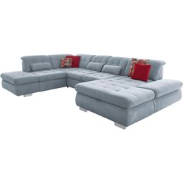Wohnlandschaft DIE PLANBAR, B:382cm H:84cm T:260cm, grau, 100% Polyester, Sofas, "MP-IN17004 U-Form, Breite 382 cm, mit Kaltschaum-Polsterung", inkl.