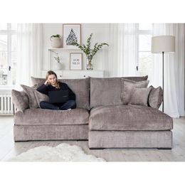 Home Affaire Ecksofa &raquo;Casa XXL L-Form, B: 247 cm&laquo; 4 Zierkissen, Mega-Sofa, in Cord oder Chenille-Struktur, Federkern grau 100% Polyester B/H/T: 247cm 