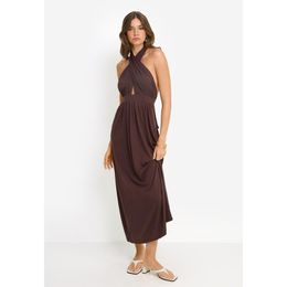 Lscn By Lascana Damen LSCN by LASCANA Neckholderkleid in Maxil&auml;nge braun 36, N-Gr