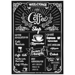 Komar Wandtattoo &raquo;Coffeeshop - Gr&ouml;&szlig;e 50 x 70 cm&laquo; selbstklebend, Wandsticker schwarz Folie B/H/T: 50cm x 70cm, Kaffee Schrift