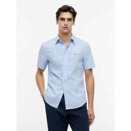 Tommy Hilfiger Herren Kurzarmhemd &raquo;FLEX POP CLASSIC STP S/S SHIRT&laquo; blau XL (54/56), N-Gr