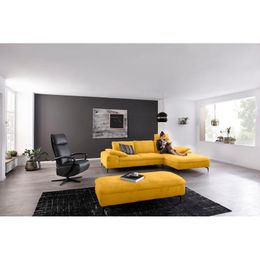 W.Schillig Ecksofa &raquo;valentinoo, Designsofa, bequem, elegant und zeitlos, L-Form&laquo; inklusive Hocker, mit Sitztiefenverstellung, Breite 299 cm gelb 