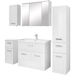 Badm&ouml;bel-Set &raquo;Serie 3007,6-teilig, mit T&uuml;rd&auml;mpfer&laquo; 6 Stk. tlg. wei&szlig; Spanplatte B/H/T: 160cmcm x 200cmcm x 45cmcm