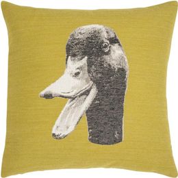 Pad Dekokissen &raquo;MOO&laquo; Made in Europe, Kissenh&uuml;lle ohne F&uuml;llung, 1 St&uuml;ck, Tiermotiv, 45x45 cm gr&uuml;n Baumwolle B/L: 45cm x 45cm, 1 Stk.