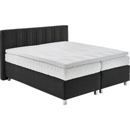 Westfalia Schlafkomfort Boxspringbett wahlweise mit Bettkasten und Topper schwarz Bezug: 100% Polyester;Polsterung: 100% Polyester Microvelours Ohne Topper,Ohne Bettkasten, 