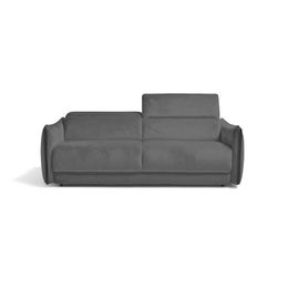Egoitaliano Schlafsofa &raquo;FOX, Made in Italy-Designsofa mit Dauerschlaffunktion,Breite 216 cm&laquo; Bettsofa, Luxus-Microfaser mit verstellbaren Kopfst&uuml;tzen grau 100% 