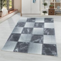 Ayyildiz Teppiche Teppich &raquo;OTTAWA 4201&laquo; rechteckig 8 mm H&ouml;he Karo Muster, Kurzflor, Wohnzimmer grau Polypropylen (PP) B : 140cm 1 Stk., 8mm, L: 200cm