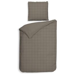Wendebettw&auml;sche &raquo;Diamante&laquo; 2 Stk. kariert, hochwertiges Mako-Satin, Bettw&auml;sche ab 135x200 cm. grau Mako-Satin, Obermaterial: 100% Baumwolle B/L: 155cm