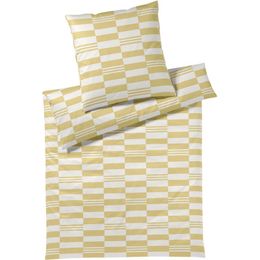 Elegante Bettw&auml;sche &raquo;Skip&laquo; 2 Stk. angenehmes Hautgef&uuml;hl gelb Mako-Jersey, Obermaterial: 100% Baumwolle B/L: 135cm x 200cm, 1 Stk., 1 Stk., Mako-Jersey, B/L: 