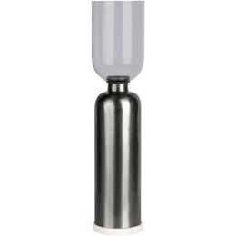 Kayoom Kerzenhalter "Bodenkerzenhalter Shyam 225", B/H/T: 16cm, schwarz, Kerzenhalter, Bodenkerzenhalter aus Metall, Marmor-Sockel, Windlicht aus Glas