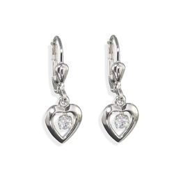 Amor Damen Paar Ohrh&auml;nger &raquo;Herz&laquo; mit Zirkonia (synth.) silber Silber 925 (Sterlingsilber)