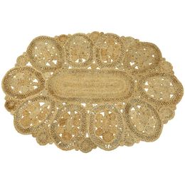 CarpetFine Sisalteppich &raquo;Juteteppich Liam&laquo; rechteckig 13 mm H&ouml;he nat&uuml;rliches Pflanzenmaterial von Hand gewebt, Boho Style beige Jute B : 140cm 1 Stk.,
