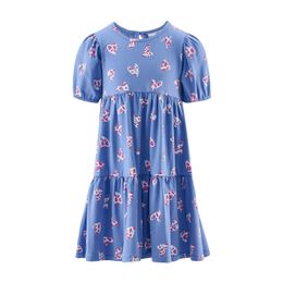 happy girls M&auml;dchen Sommerkleid "M&auml;dchenkleid", blau, Gr. 146, Stoff, 100% Baumwolle, Kleider