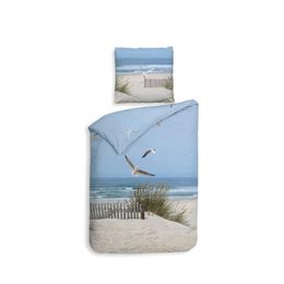 Bettw&auml;sche &raquo;Spiaggia&laquo; 2 Stk. maritimes Design, 100% Baumwolle ab 135x200 cm. bunt Mako-Satin, Obermaterial: 100% Baumwolle B/L: 155cm x 220cm, 1 Stk.,