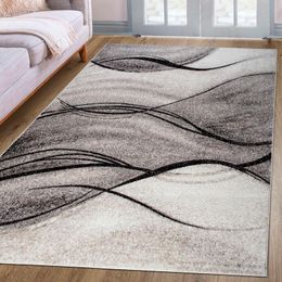 OTTO home Teppich &raquo;Tritom&laquo; rechteckig 9 mm H&ouml;he mit besonders weichem Flor, Kurzflor, modernes Wellen Muster beige Kunstfaser B : 240cm 1 Stk., 9mm, L