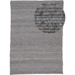 CarpetFine Wollteppich &raquo;Passau Handwebteppich&laquo; rechteckig 10 mm H&ouml;he Naturfaser, Wolle, handgewebter Wendeteppich, Schlafzimmer, Wohnzimmer grau Jute,