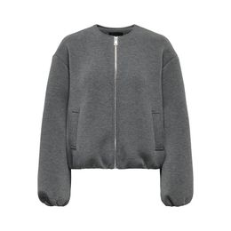 Only Carmakoma Damen Only CARMAKOMA Blouson &raquo;CARELLIE SCUBA LIFE JACKET OTW NOOS&laquo; Materialmix, weit geschnitten grau XL