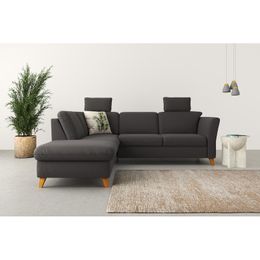 Home Affaire Ecksofa &raquo;Trelleborg L-Form&laquo; Federkern-Polsterung, wahlweise mit Schlaffunktion und Stauraum grau 100% Polyester B/H/T: 252cm x 86cm x 