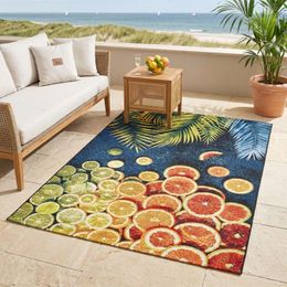 Sansibar Teppich &raquo;Rantum Beach 004&laquo; rechteckig 5 mm H&ouml;he Flachgewebe, modernes Sommer Design, In- und Outdoor geeignet bunt Polypropylen B : 120cm 1 Stk., 5mm,