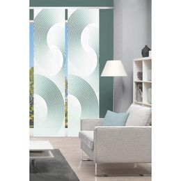 Vision Schiebegardine &raquo;BEXON&laquo; Paneelwagen 2 Stk. tlg. SET,SCHIEBEVORHANG,BAMBUS,DIGITALDRUCK blau Polyester 260cm, Paneelwagen, 60cm