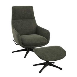 FLEXLUX Drehsessel &raquo;Marinella, Relaxsessel, Entspannung mit Premium-Komfort&laquo; Drehbar, Mit Liegefunktion, Robustes Schwarzer fu&szlig;, Brescia Stoff schwarz