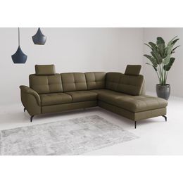 Sit & More sit&more Ecksofa &raquo;Zora&laquo; B/H/T: 212cm, NaturLEDER Stoff, Ottomane rechts, ohne Bett,ohne Bettkasten