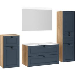 Nobilia Badm&ouml;bel-Set &raquo;Cascada&laquo; Set, mit Waschbecken, inkl. beleuchtetem Spiegel mit Touch-Sensor, 4 Stk. tlg. B/H/T: 210cmcm x 169cmcm x 48,7cmcm