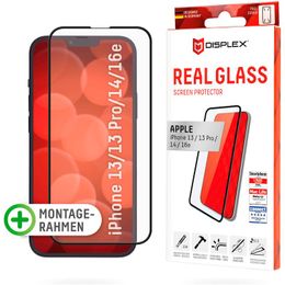 Displex Displayschutzglas &raquo;Real Glass FC - iPhone 13/13 Pro/14&laquo; f&uuml;r Apple iPhone 13/13 Pro;Apple iPhone 14;Apple iPhone 16e transparent Glas Kontur und 