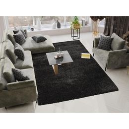 OCI DIE TEPPICHMARKE Hochflor-Teppich &raquo;MONTIS&laquo; rechteckig 45 mm H&ouml;he uni, Langflor, Shaggy, auch in rund, quadratisch und L&auml;ufer erh&auml;ltlich schwarz 
