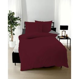 Kaeppel Bettw&auml;sche &raquo;Uni&laquo; 2 Stk. Unifarben rot Mako-Satin, Obermaterial: 100% Baumwolle B/L: 140cm x 200cm, 1 Stk., 1 Stk., Mako-Satin, B/L: 70cm x 90cm, 2 Stk