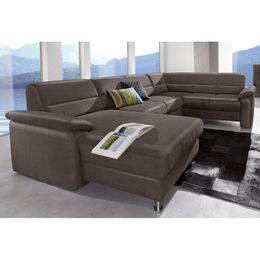 Sit & More sit&more Wohnlandschaft &raquo;Ascara U-Form&laquo; inklusive Boxspring/Federkern-Polsterung, wahlweise mit Schlaffunktion braun NaturLeder in Sitz und R&uuml;cken, 