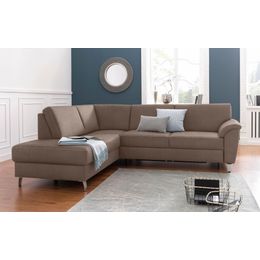 Sit & More Ecksofa SIT & MORE, B:250cm H:87cm T:201cm, braun, Kunstleder SOFTLUX;Luxus-Microfaser (100% Polyester), Wohnzimmer, Sofas, "Texel L-Form", mit