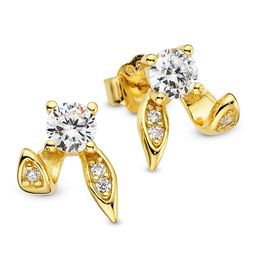 Bruno Banani Damen Paar Ohrstecker "Schmuck Geschenk Ohrschmuck gelbgoldfarben vergoldet Hasen&ouml;hrchen", Silber 925 (Sterlingsilber), gold, Silber 925