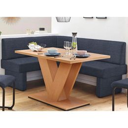 Home Affaire Eckbank &raquo;Nils&laquo; Sitz und R&uuml;cken gepolstert, verschiedene Qualit&auml;ten blau Holzwerkstoff, Massivholz, Polyester B/H/T: 182cm x 89cm x 142cm,