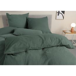 OTTO home Wendebettw&auml;sche &raquo;Sari3&laquo; 2 Stk. NEUHEIT: aus 100% Baumwolle in weichem Musselin, R&uuml;ckseite Renforc&eacute; gr&uuml;n Renforc&eacute;, Obermaterial: 100% 