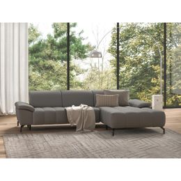 Sit & More sit&more Ecksofa &raquo;Cool L-Form&laquo; wahlweise mit Kopfteilverstellung und Vorziehsitz, motorisch silber B/H/T: 290cm x 79cm x 185cm, Luxus-Microfaser Paris