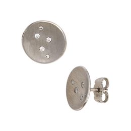 Jobo Damen Paar Ohrstecker "Teller Ohrringe Platinohrringe", 12,2mm, SI = kleine Einschl&uuml;sse, Diamanten Platin 950platin 950, Diamanten, Platin 950,