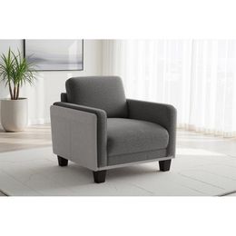 Sit & More sit&more Sessel &raquo;Concept&laquo; mit R&uuml;ckenkissen grau 100% Polyester Soft clean,mit Fu&szlig; Buche schwarz, B/H/T: 89cm x 84cm x 90cm