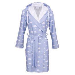 Carl Ross Damenbademantel &raquo;wash&wear&laquo; 1 Stk. Kapuze blau Frottier 32/34 L: 100cm