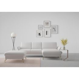 Sit & More sit&more Ecksofa &raquo;Fashion L-Form&laquo; wahlweise mit Kopfteilverstellung, Vorziehsitz, motorisch, Nickelf&uuml;&szlig;e silber B/H/T: 253cm x 84cm x 165cm, Soft clean
