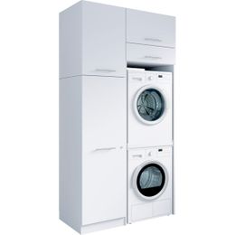 Mehrzweckschrank-Set LAUNDREEZY, B:118cm H:238cm T:68cm, wei&szlig;, Holzwerkstoff, Kastenm&ouml;bel-Sets, "Laundreezy, 4-tlg. Mehrzweckschrank-Set B/H/T
