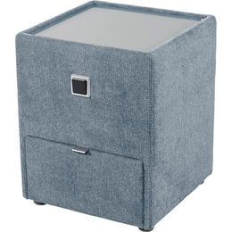 Jockenh&ouml;fer Nachtkonsole &raquo;Lancy&laquo; mit LED-Beleuchtung blau Glas, Holzwerkstoff B/H/T: 42,5cm x 53cm x 45cm, 1 Stk.