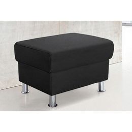 Trendmanufaktur Hocker &raquo;Rondo, Polsterhocker zur Serie, Breite 67 cm, F&uuml;&szlig;e chromfarben&laquo; Fu&szlig;hocker wahlweise mit Federkern, in verschiedenen Bez&uuml;gen 
