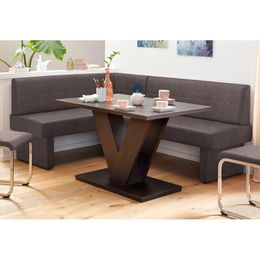 Home Affaire Eckbank &raquo;Nils&laquo; Sitz und R&uuml;cken gepolstert, verschiedene Qualit&auml;ten braun Holzwerkstoff, Massivholz, Polyester B/H/T: 202cm x 89cm x 152cm
