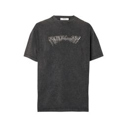 Replay T-Shirt Herren Gr&ouml;&szlig;e L hellgrau / schwarz / wei&szlig;
