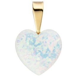 Jobo Damen Herzanh&auml;nger "Anh&auml;nger Herz", Gelbgold 333, gold, Gelbgold 333, Schmuckanh&auml;nger, 333 Gold mit einem synthetischen Opal